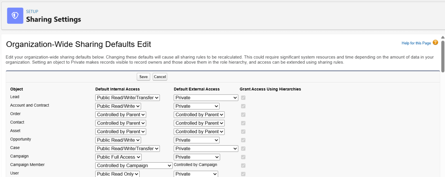Salesforce Organization-Wide Access Settings - Irfan Khatri